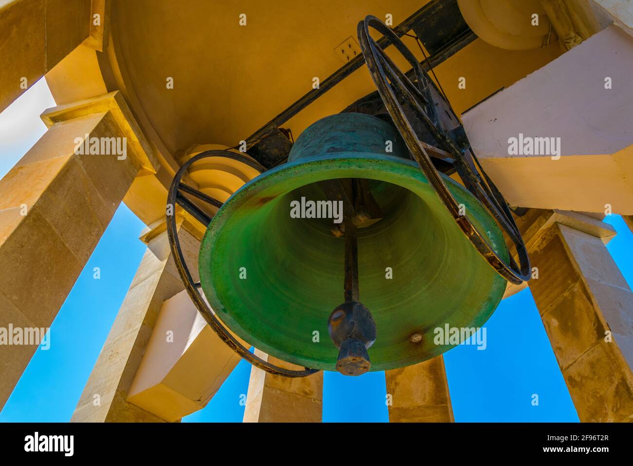 View of the siege bell in Valletta, Malta Stock Photo - Alamy