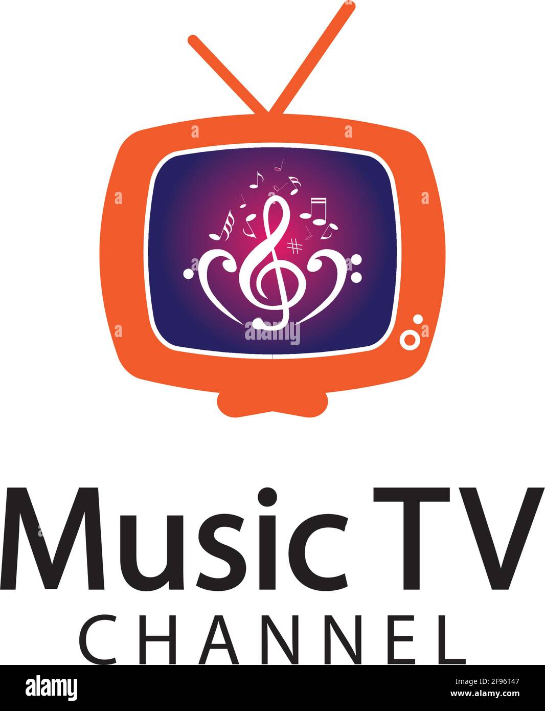 Music TV Logo Design Template.Music Channel Logo Template Design Vector ...