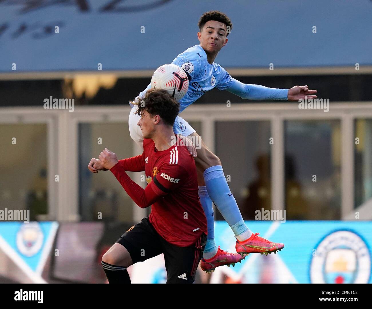 Manchester, England, 16th April 2021. Samuel Edozie of Manchester City ...