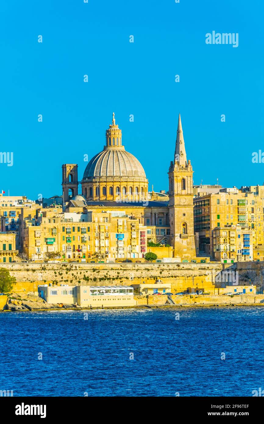 Skyline of Valleta, Malta Stock Photo - Alamy
