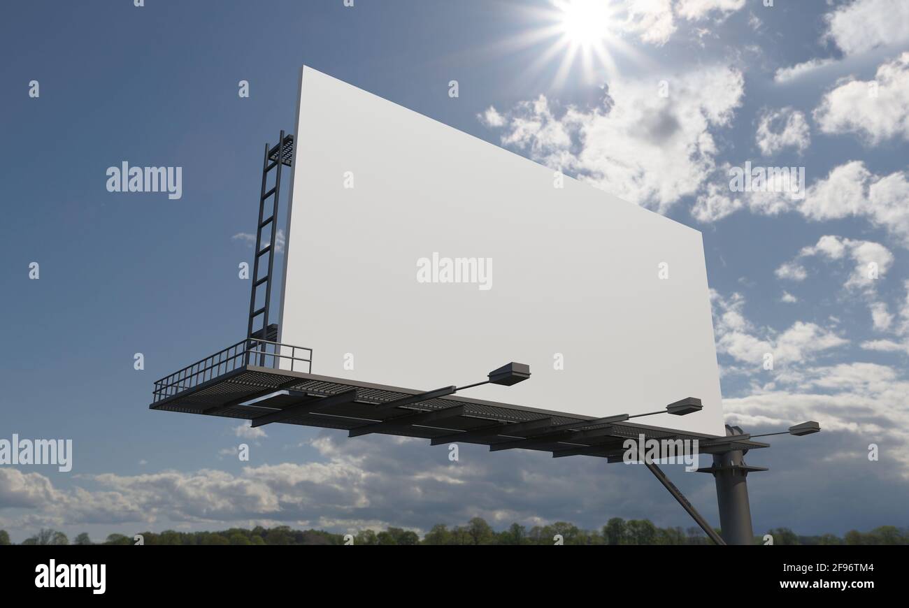 3D rendering of a billboard sign with blank space - perfect for your ...