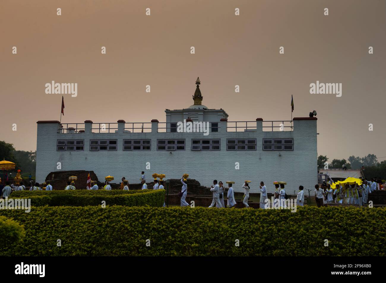 the sacred garden, Maya Devi Mandir Stock Photo - Alamy
