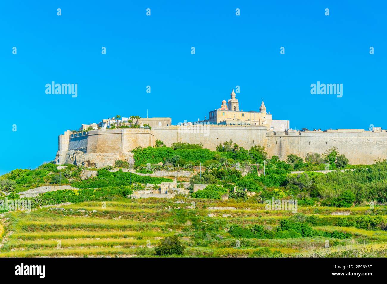 View of the Mdina fortress, Malta Stock Photo - Alamy