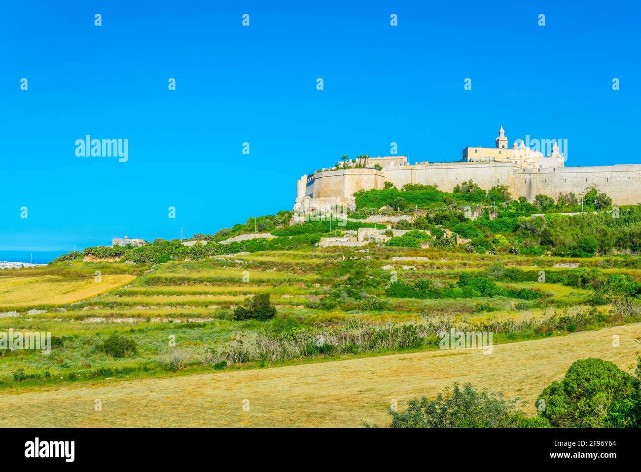 View of the Mdina fortress, Malta Stock Photo - Alamy
