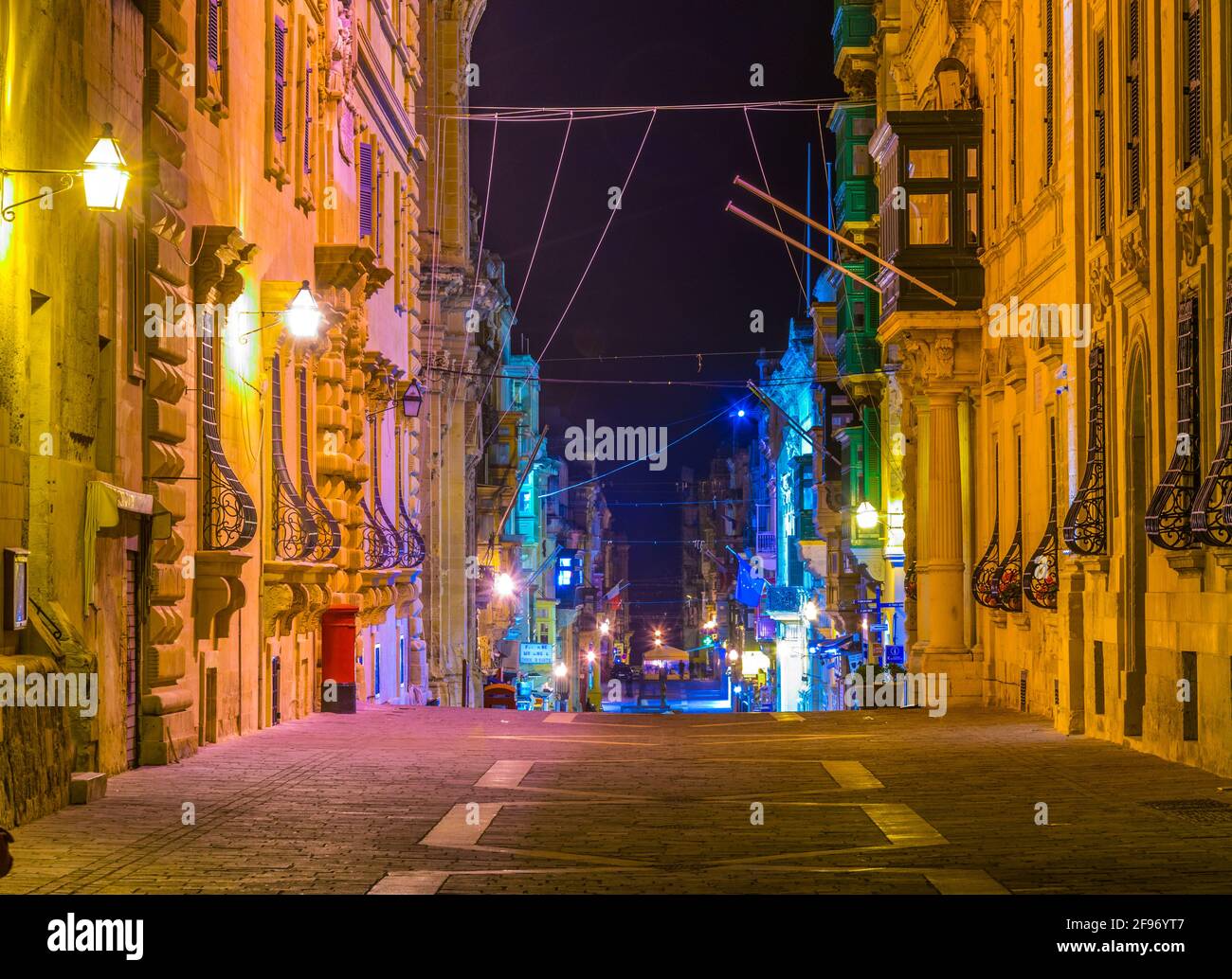 Typical maltese street night hi-res stock photography and images - Alamy