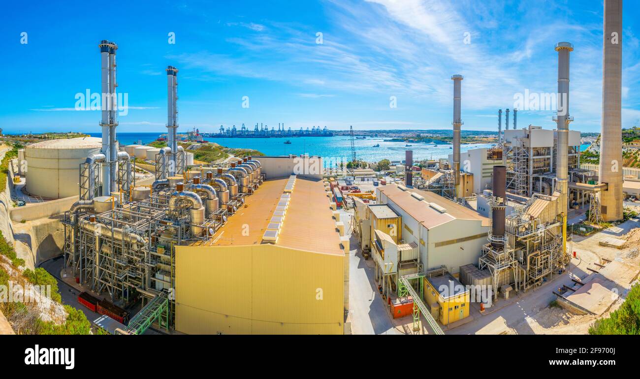 View of Delimara power plant near Marsaxlokk, Malta Stock Photo - Alamy