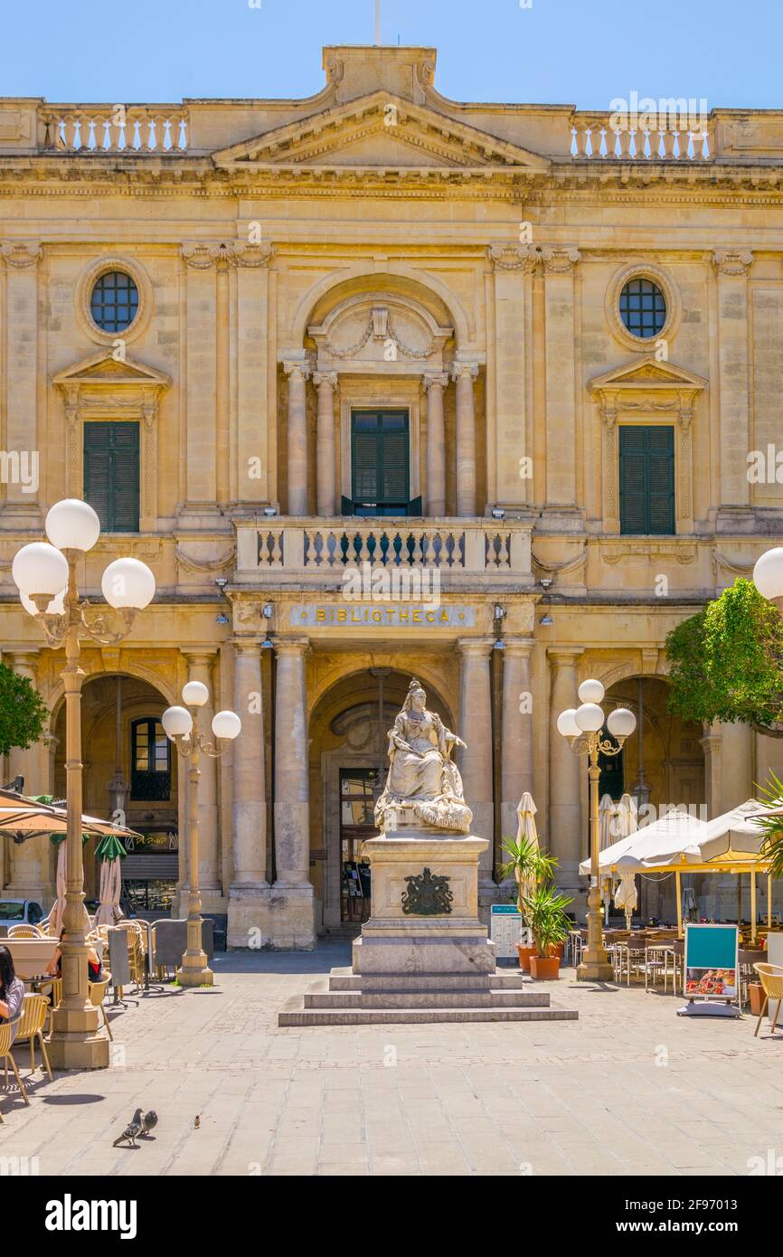 view of the national library in Valletta, Malta Stock Photo - Alamy