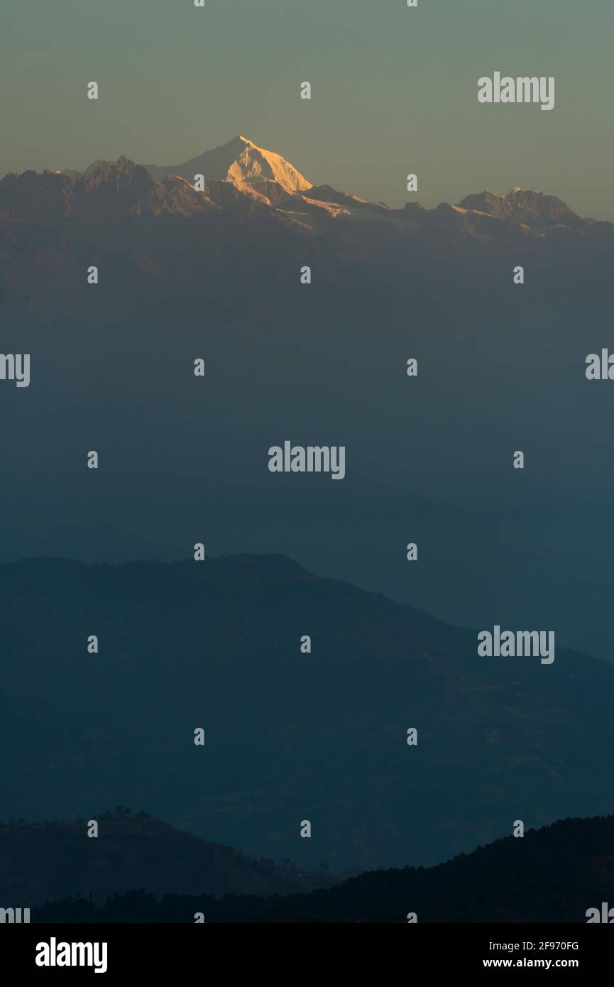 View from the observation tower on the Himalayas Stock Photo - Alamy