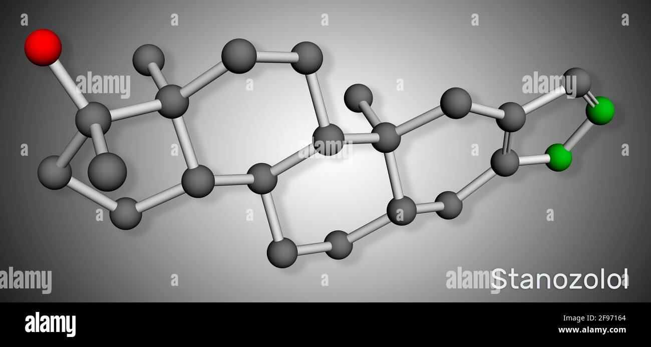 Stanozolol, Stz molecule. It is androgen, synthetic anabolic steroid ...