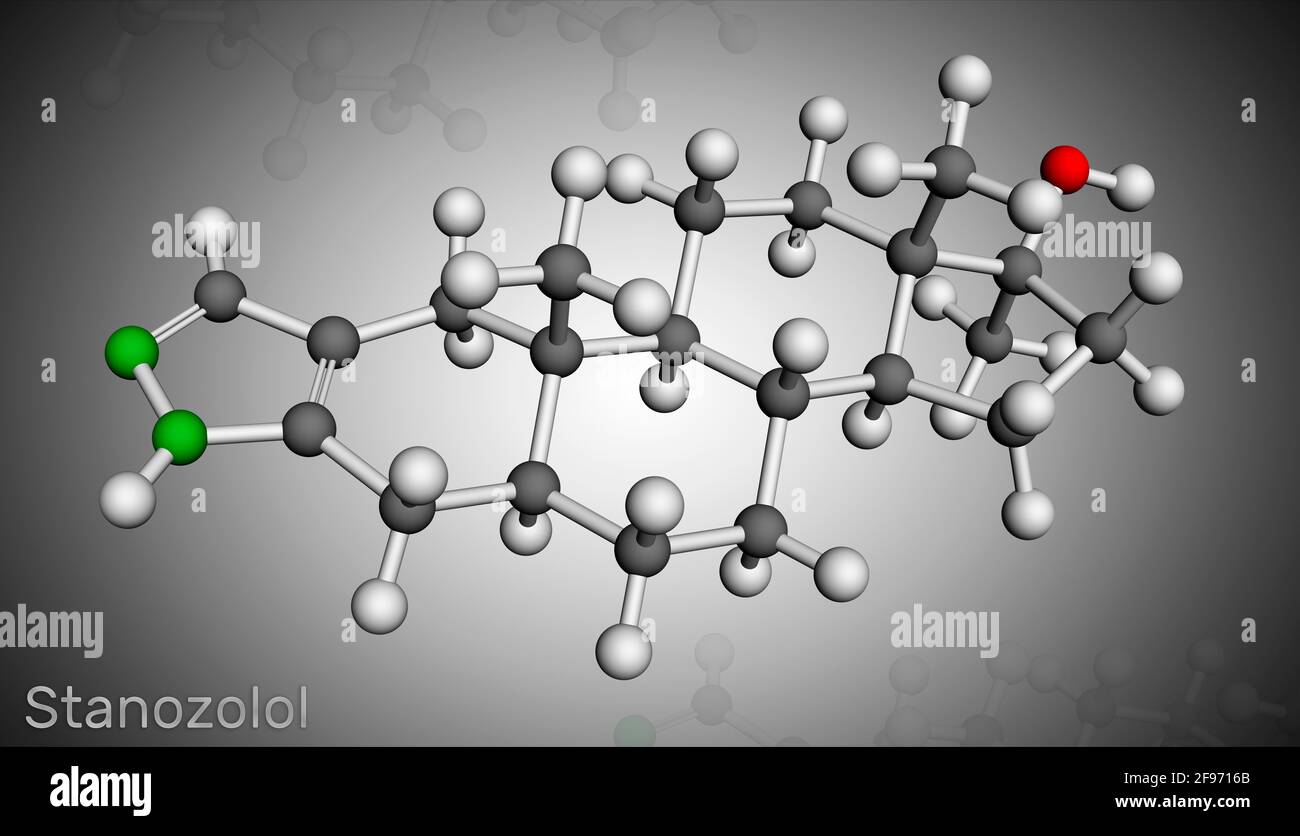 Stanozolol, Stz molecule. It is androgen, synthetic anabolic steroid ...