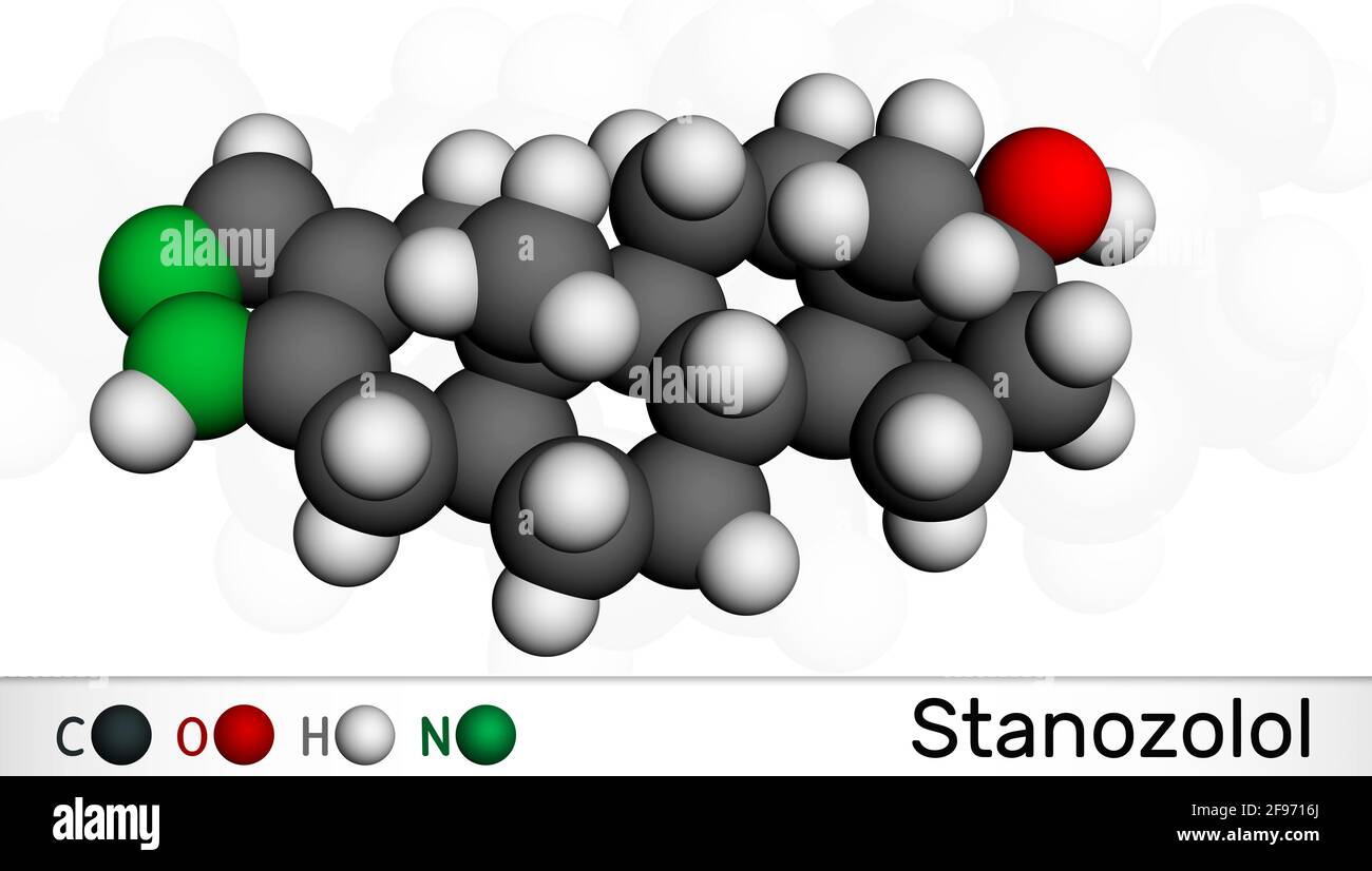 Stanozolol, Stz molecule. It is androgen, synthetic anabolic steroid ...