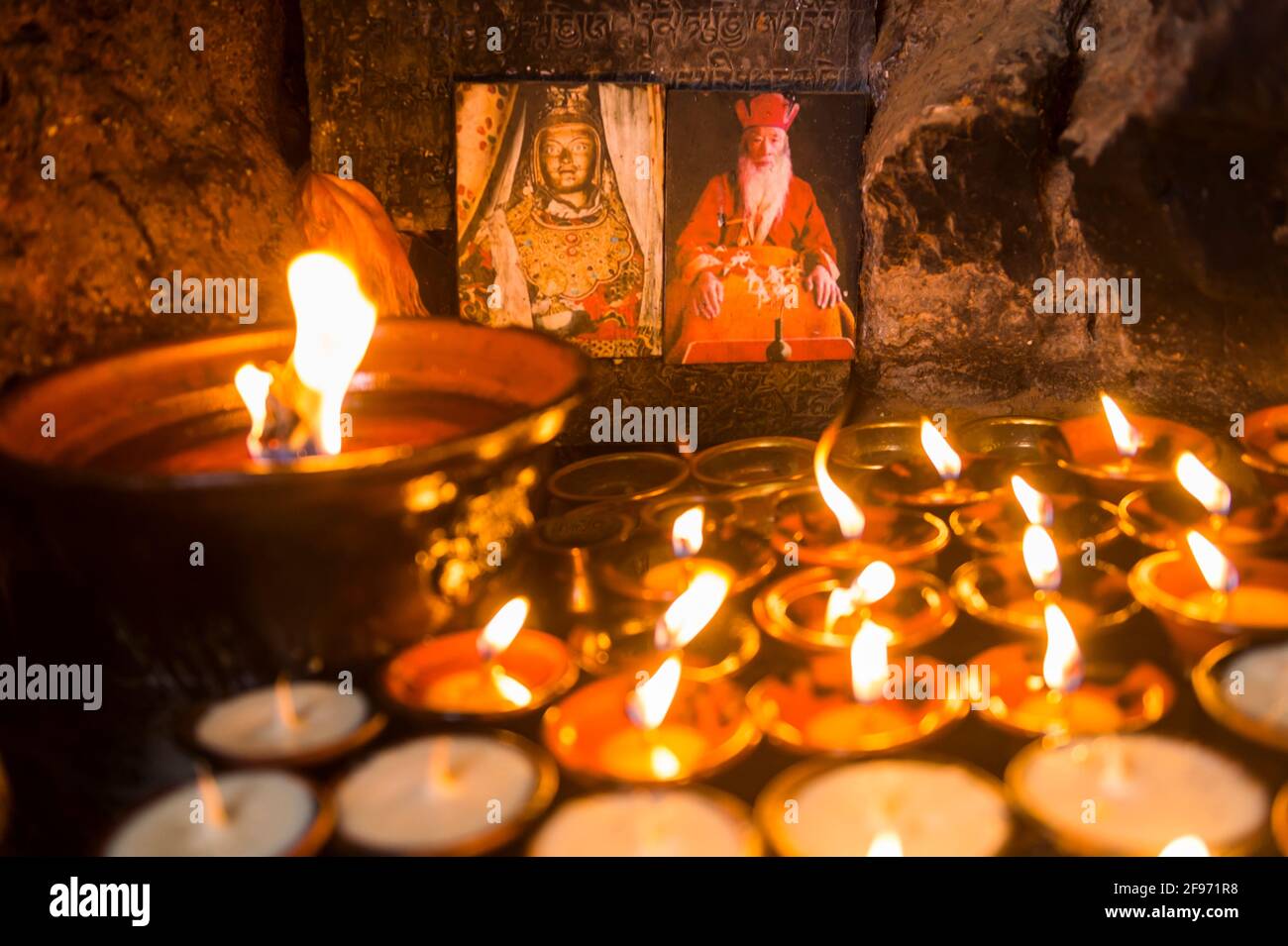 Pharping Milarepa cave Stock Photo - Alamy