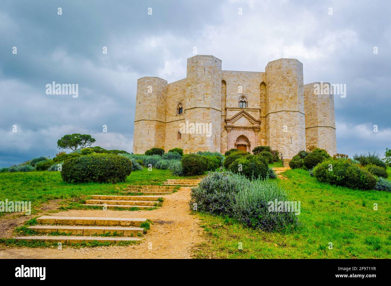 View of an octagonal castle castel del monte near andria, Italy Stock ...