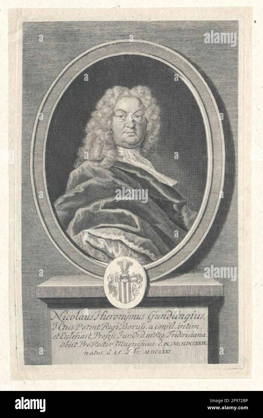 Gundling, Nicolaus Hieronymus Stecher: Bernigeroth, Martin Stock Photo ...