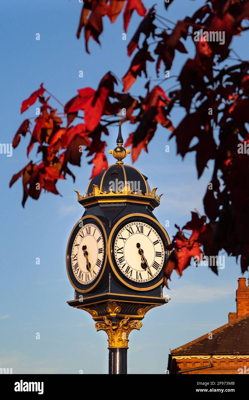 The autumn clock, 5:25 PM Stock Photo - Alamy