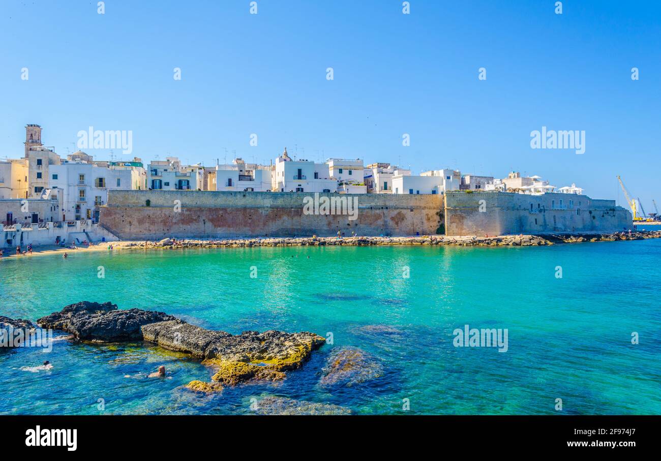 View of the italian port city Monopoli Stock Photo - Alamy