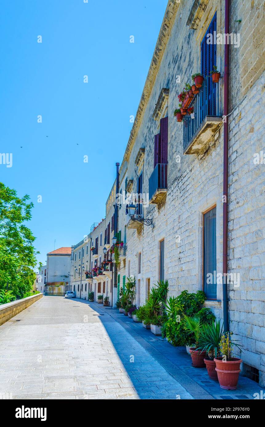 View of a narrow street in the Italian city Bari Stock Photo - Alamy