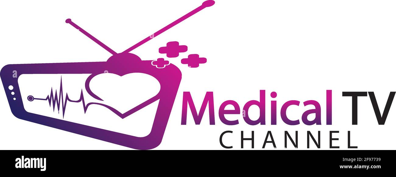 Television medical logo icon vector design template, Design Concept ...