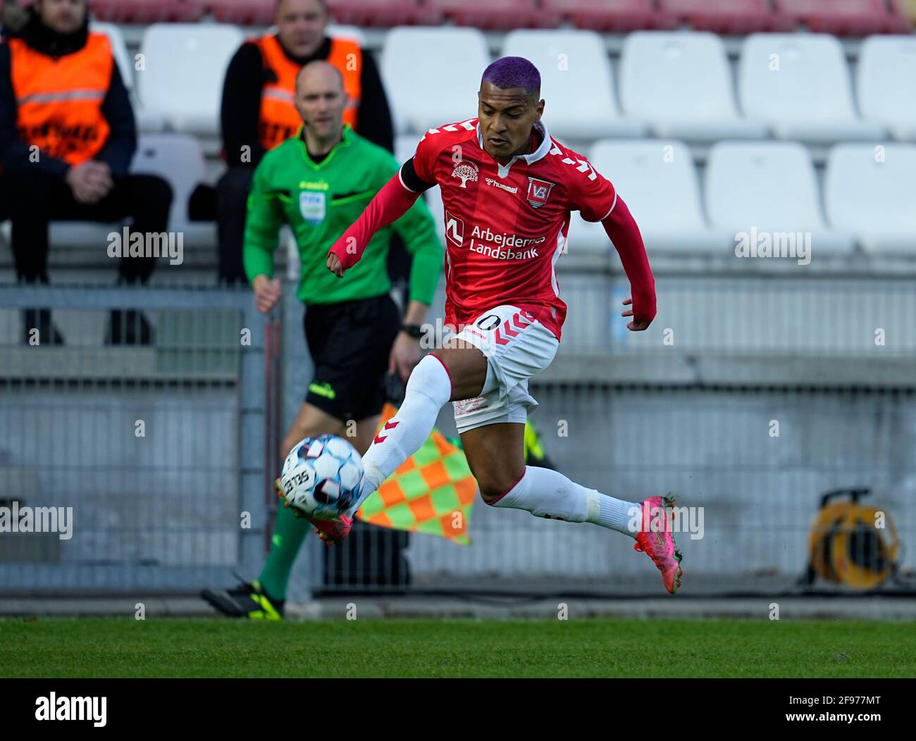Vejle Stadium, Vejle, Denmark. 16th Apr, 2021. Vejle BK's Vejle BK's ...