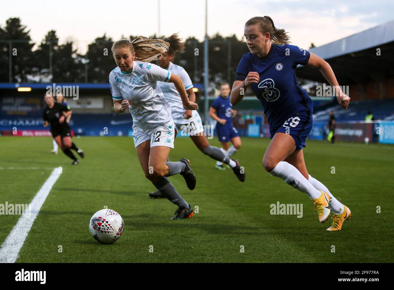 Chelsea's Jorja Fox (right) and London City Lionesses' Grace Neville ...