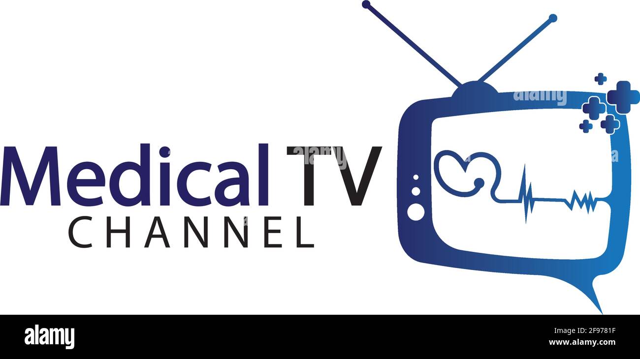 Television medical logo icon vector design template, Design Concept ...