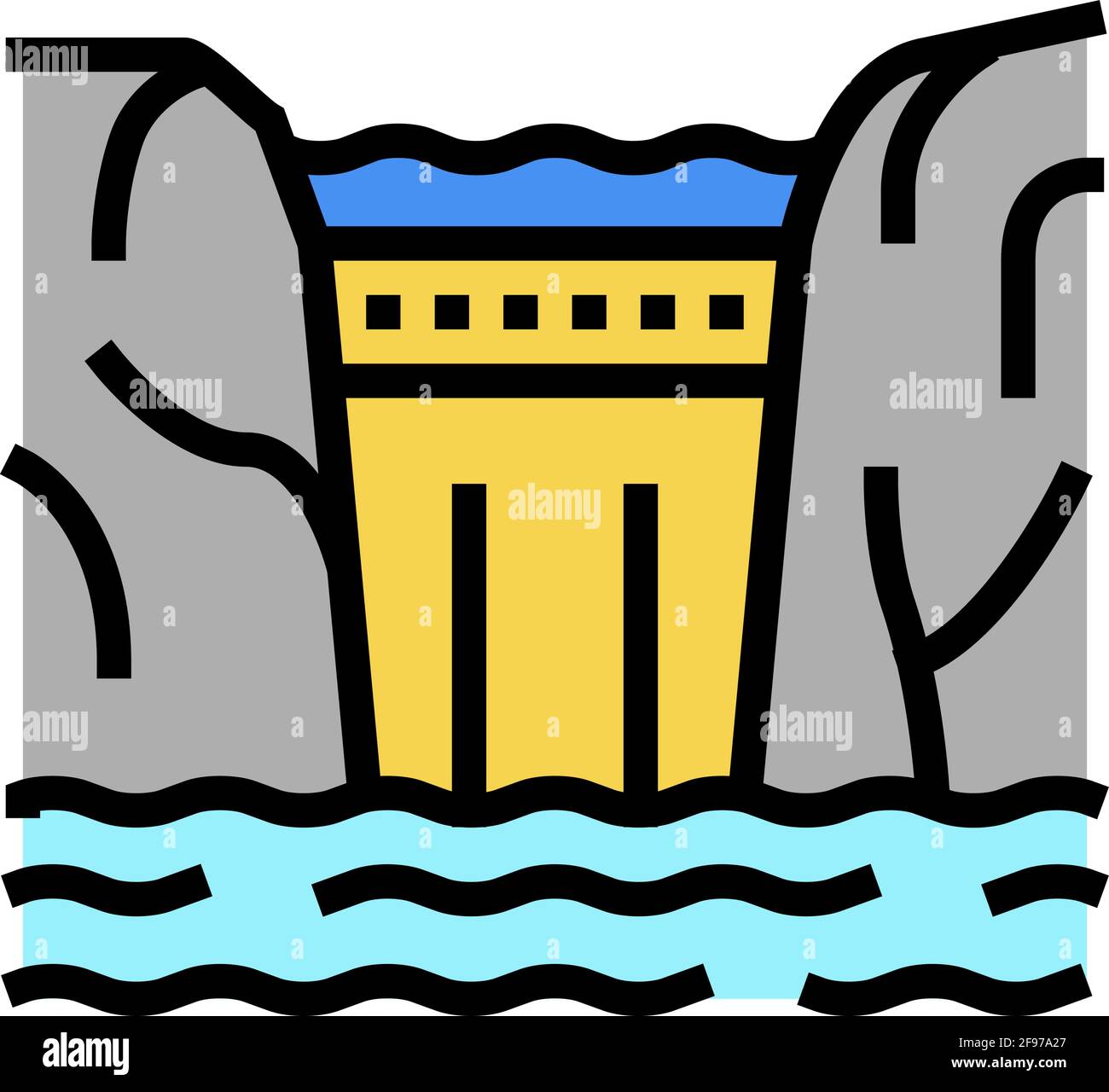dam water color icon vector illustration Stock Vector Image & Art - Alamy