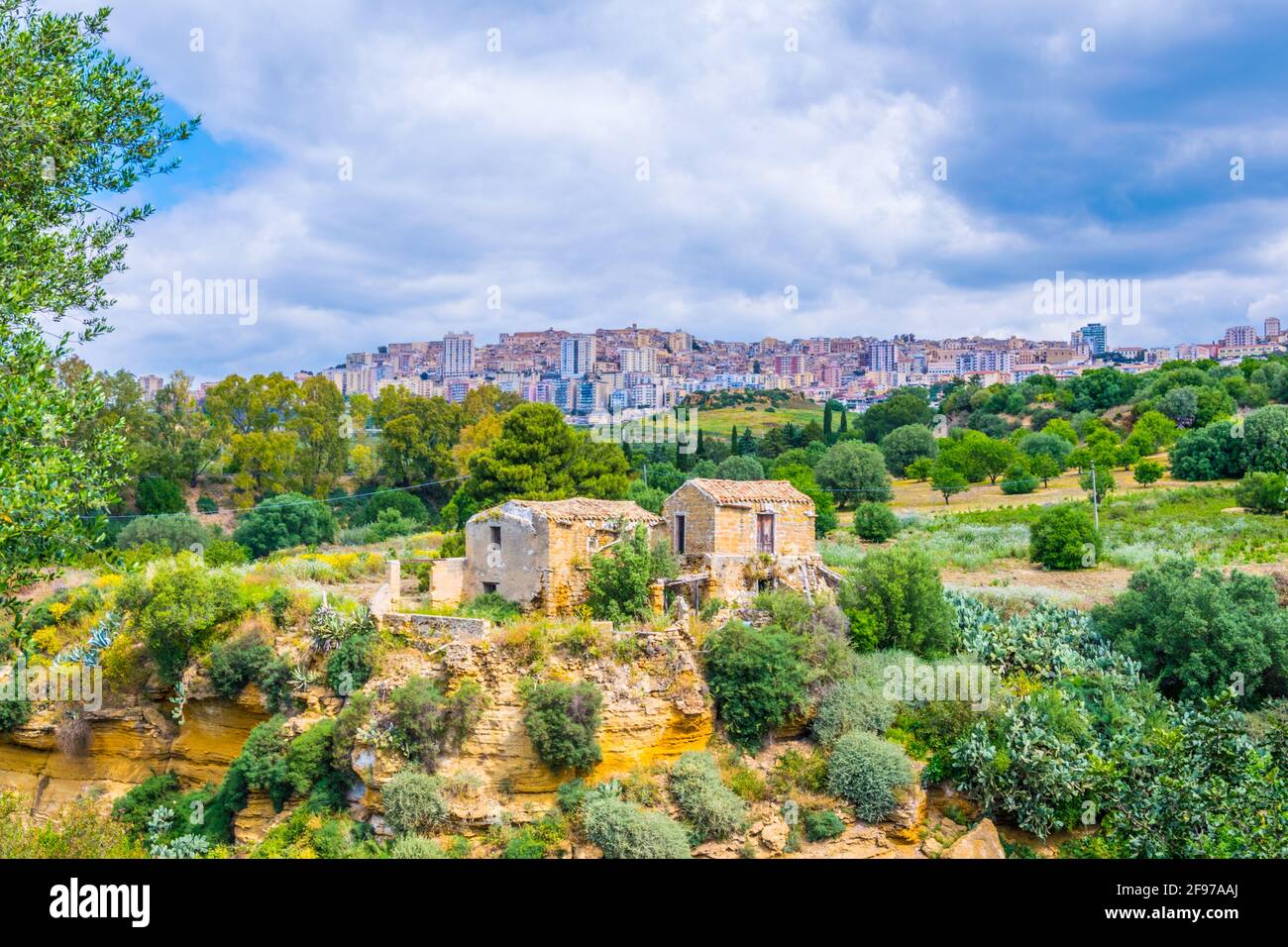 Aerial view of sicilian city Agrigento, Italy Stock Photo - Alamy