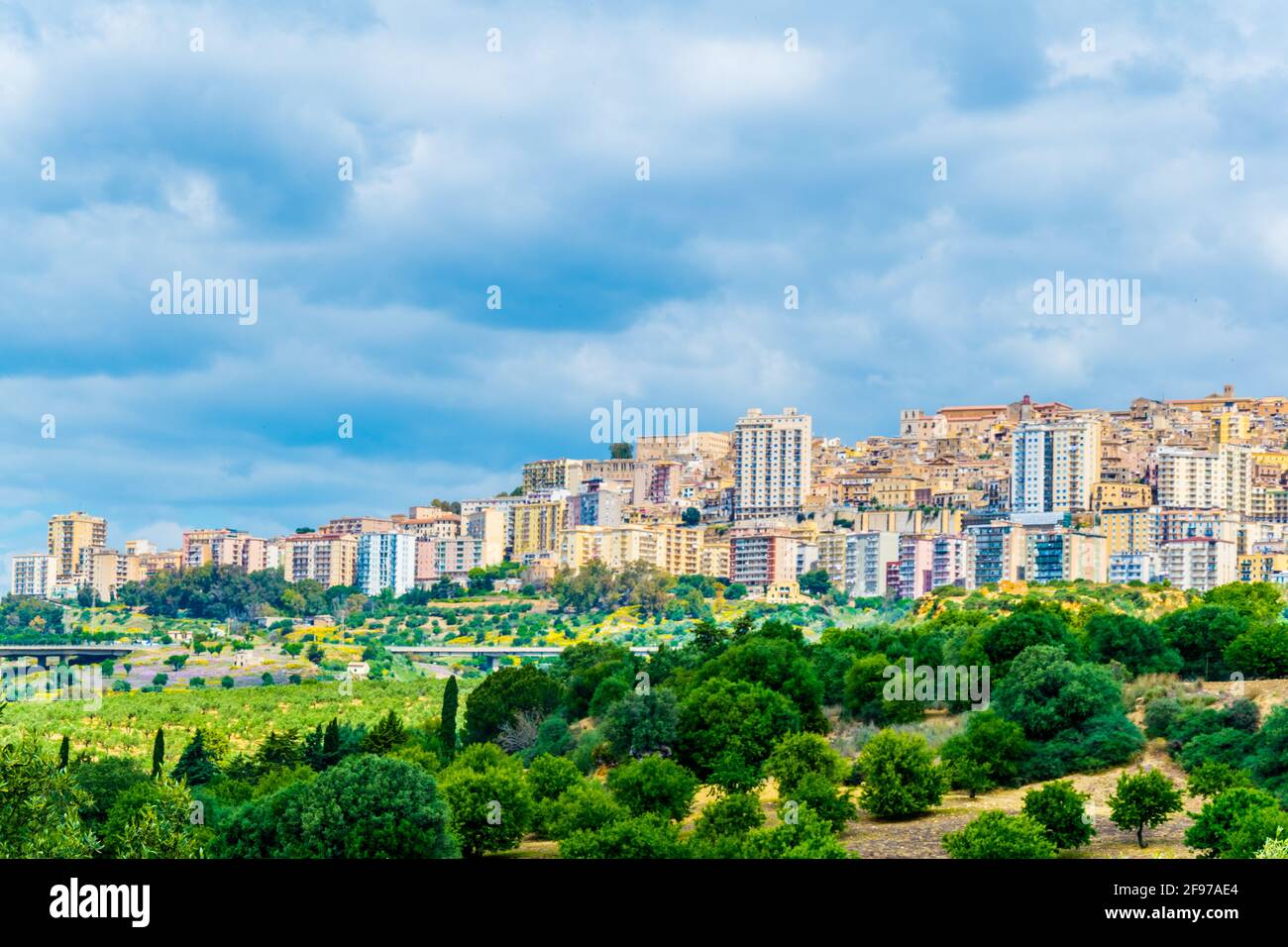 Aerial view of sicilian city Agrigento, Italy Stock Photo - Alamy
