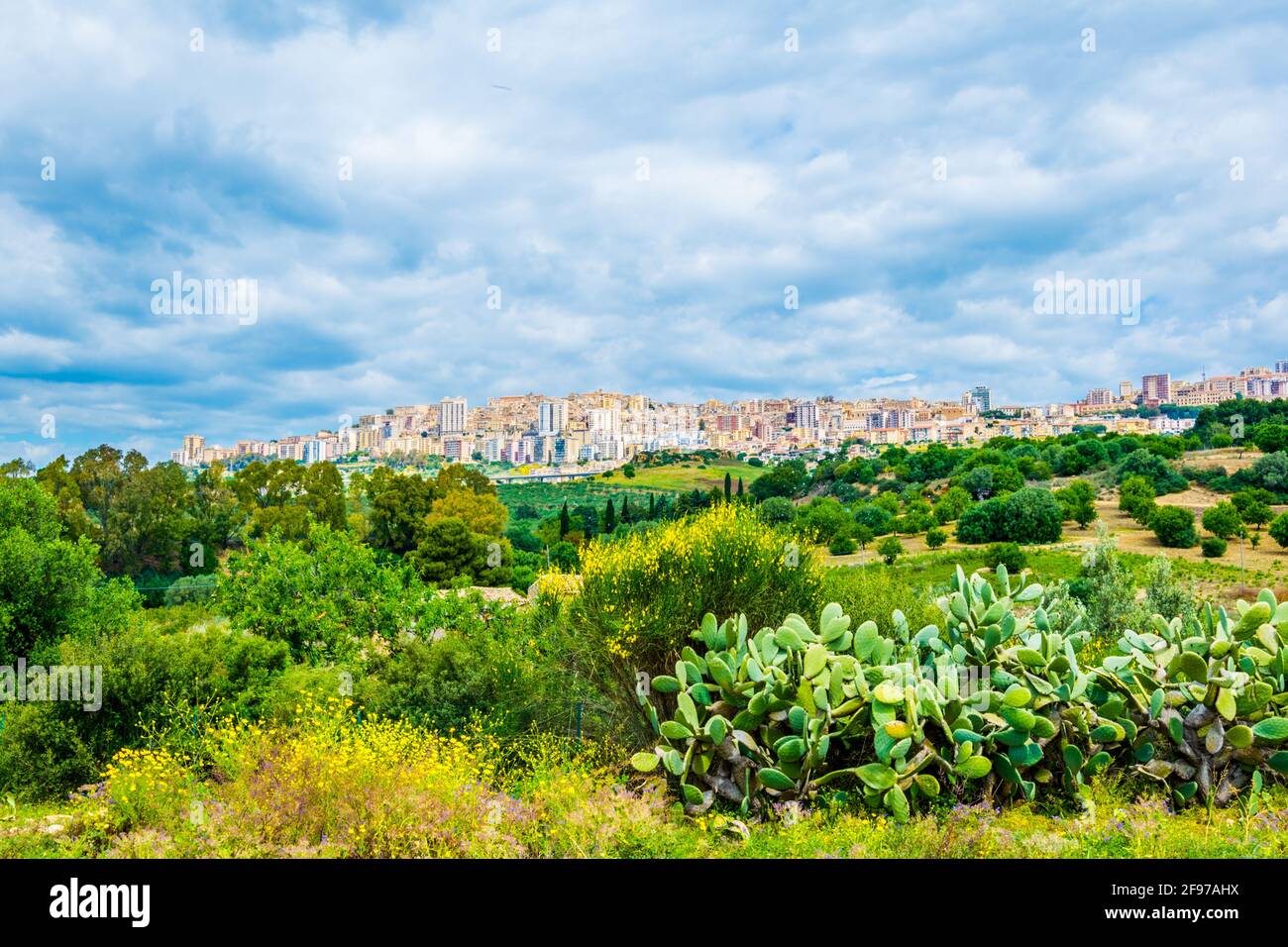 Aerial view of sicilian city Agrigento, Italy Stock Photo - Alamy