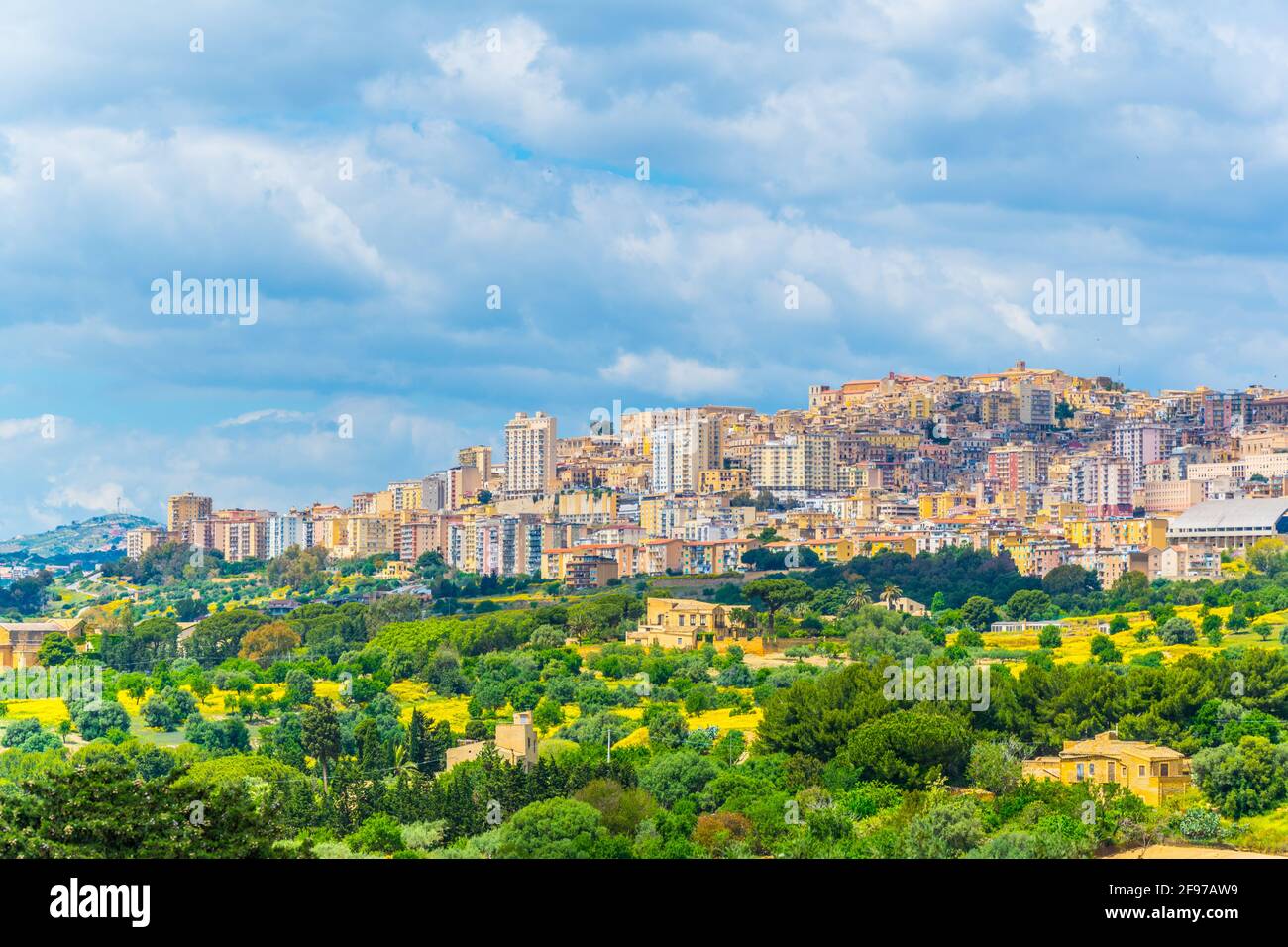 Aerial view of sicilian city Agrigento, Italy Stock Photo - Alamy
