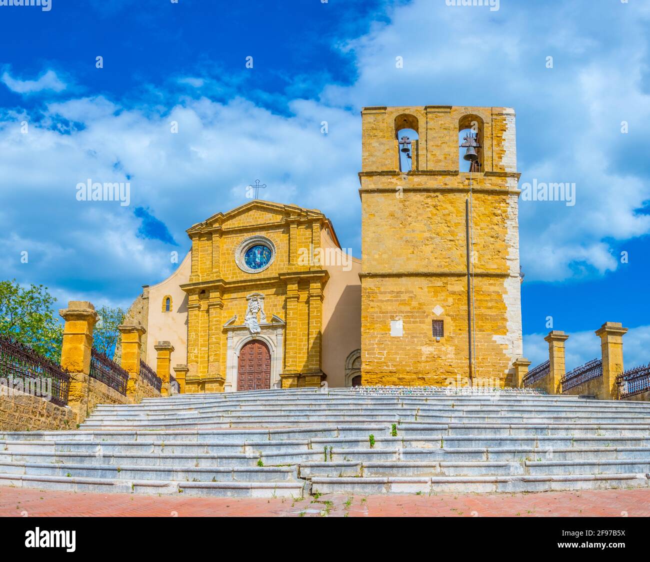 View of the cathedral of San Gerlando in Agrigento, Sicily, Italy Stock ...