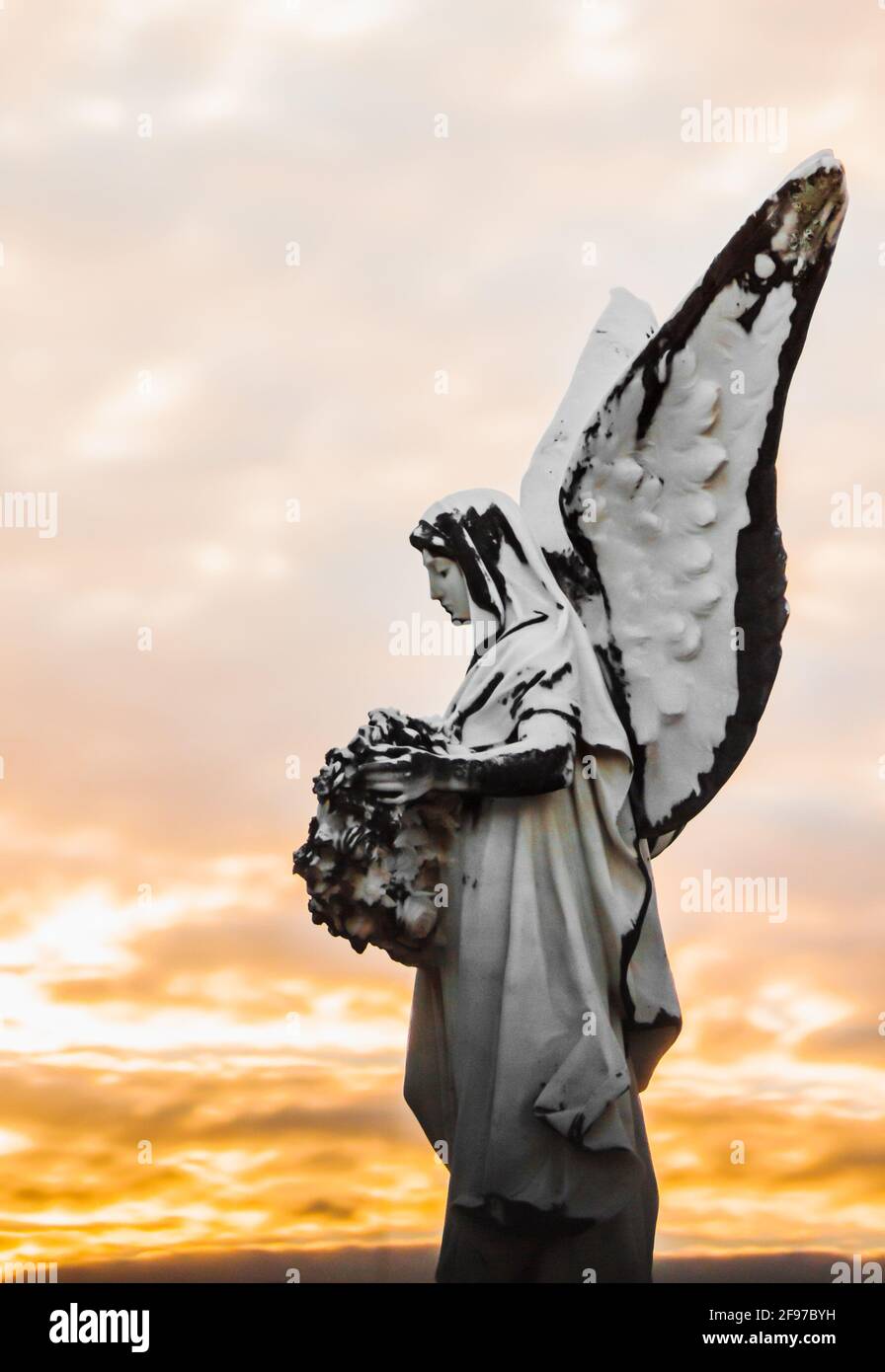 Statue holding wreath hi-res stock photography and images - Alamy