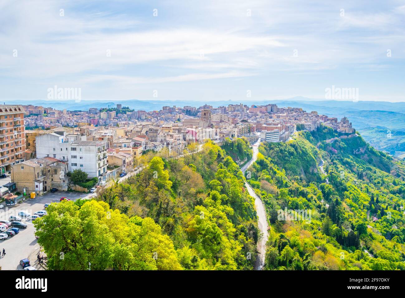 Aerial view of Enna town in Sicily, Italy Stock Photo - Alamy