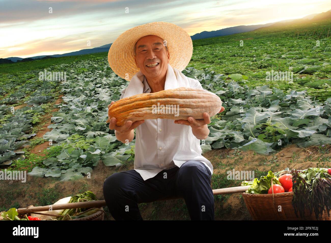 Sitting on a farm farmers Stock Photo - Alamy