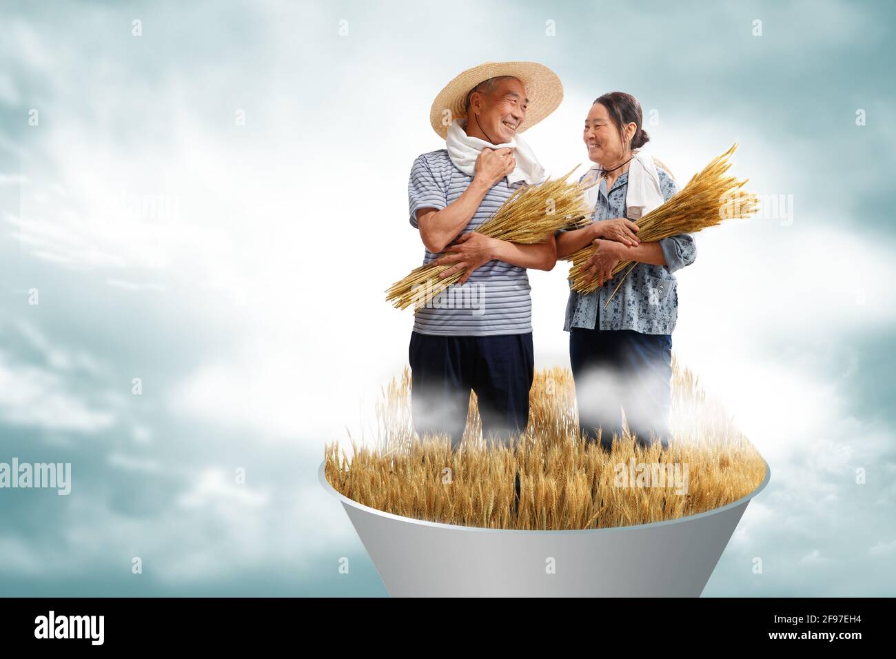 The catcher in the peasant couple Stock Photo - Alamy
