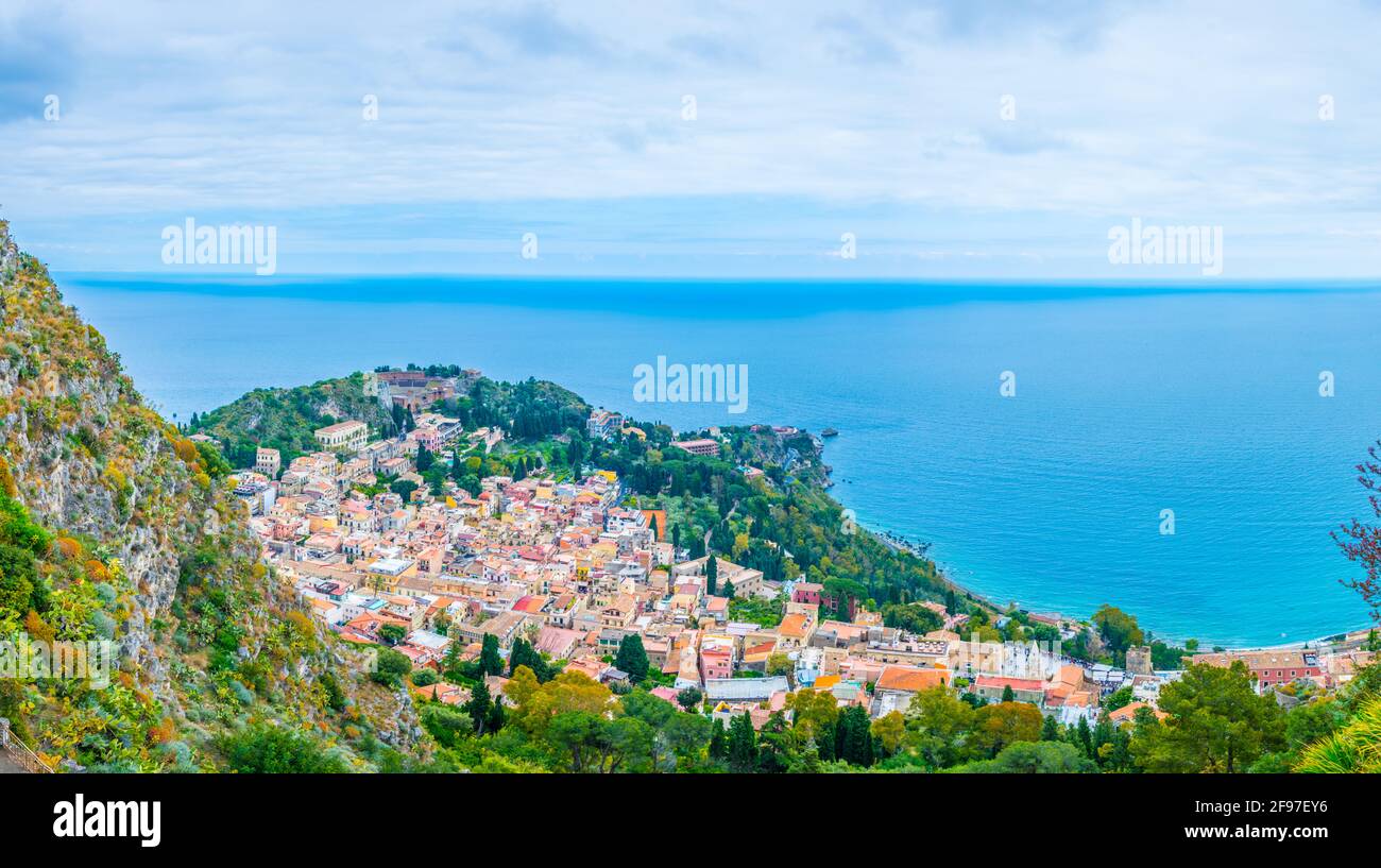 Aerial view of Taormina, Sicily, Italy Stock Photo - Alamy