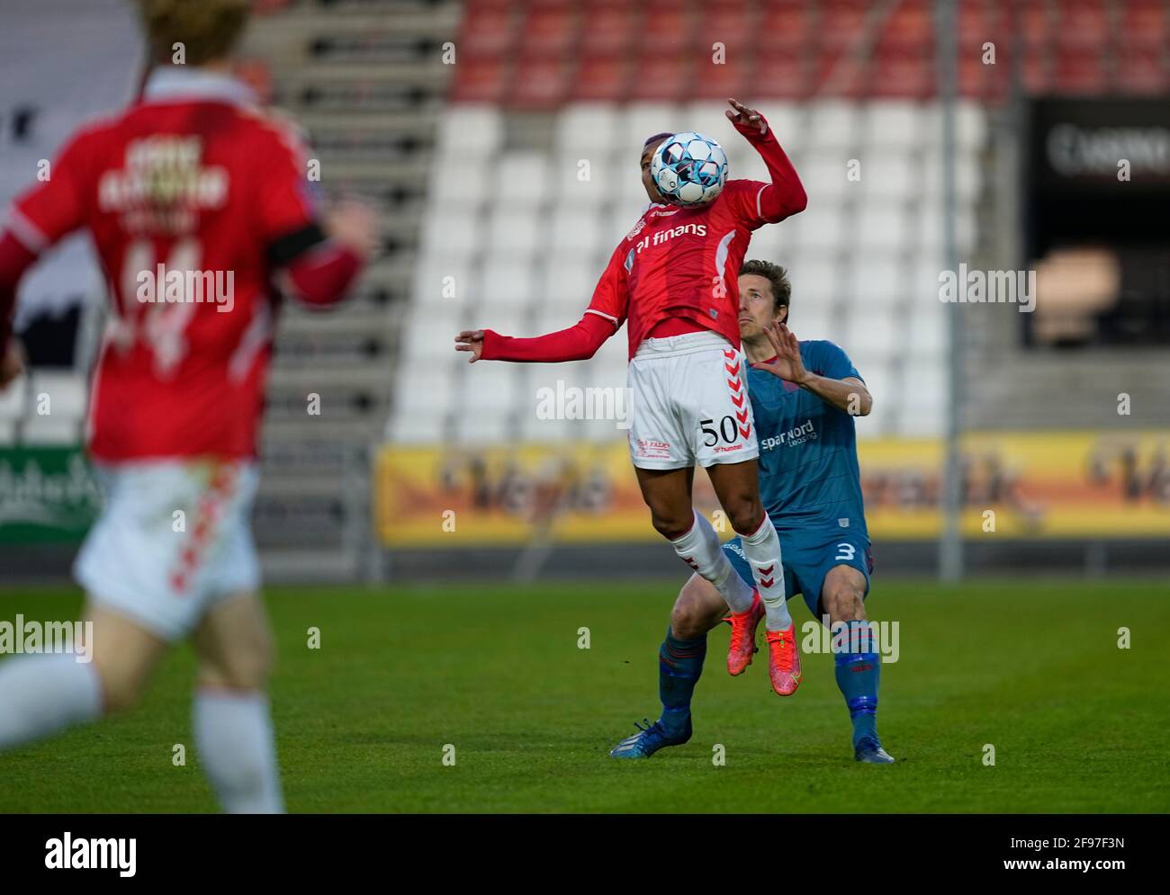 Vejle Stadium, Vejle, Denmark. 16th Apr, 2021. Aalborg BK's Jakob ...