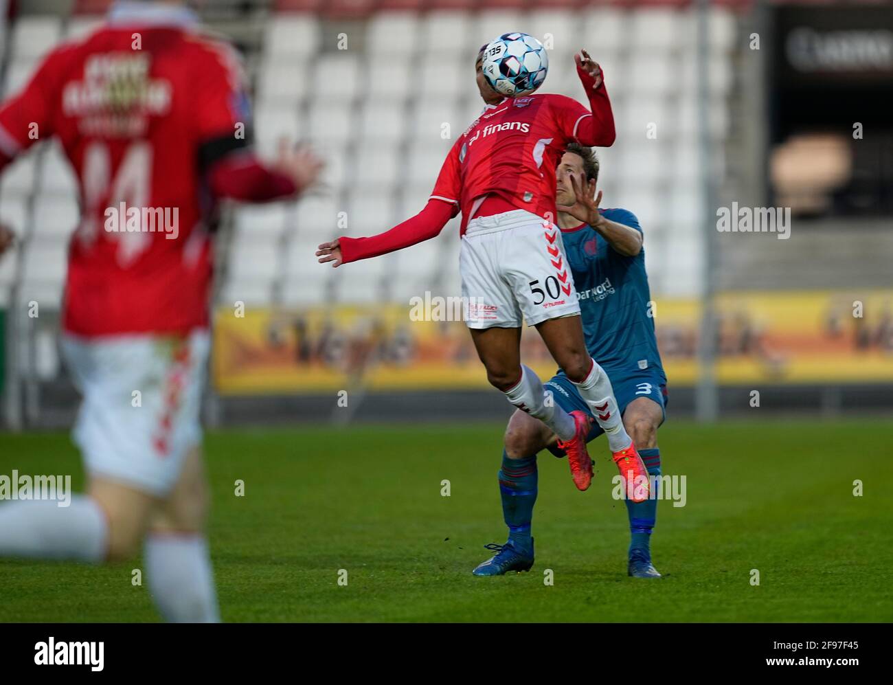 Vejle Stadium, Vejle, Denmark. 16th Apr, 2021. Aalborg BK's Jakob ...