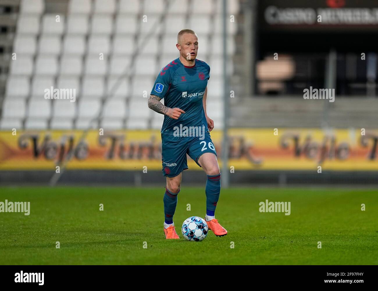 Vejle Stadium, Vejle, Denmark. 16th Apr, 2021. Aalborg BK's Rasmus ...