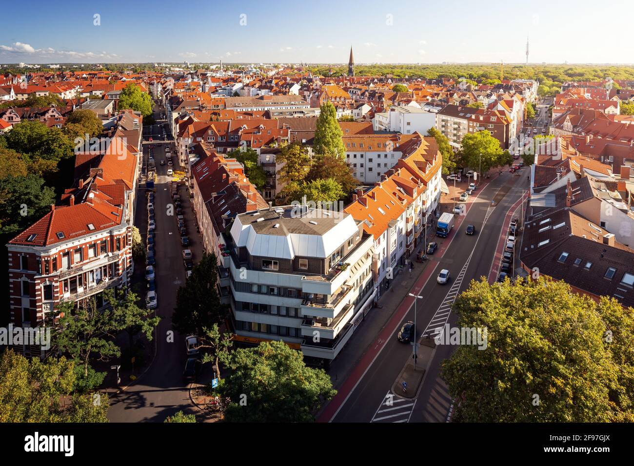 Hanover from above, capital of Lower Saxony, Germany, Europe Stock ...