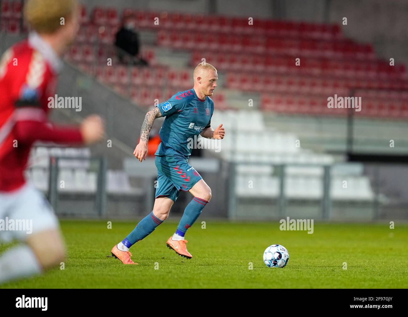 Vejle Stadium, Vejle, Denmark. 16th Apr, 2021. Aalborg BK's Rasmus ...