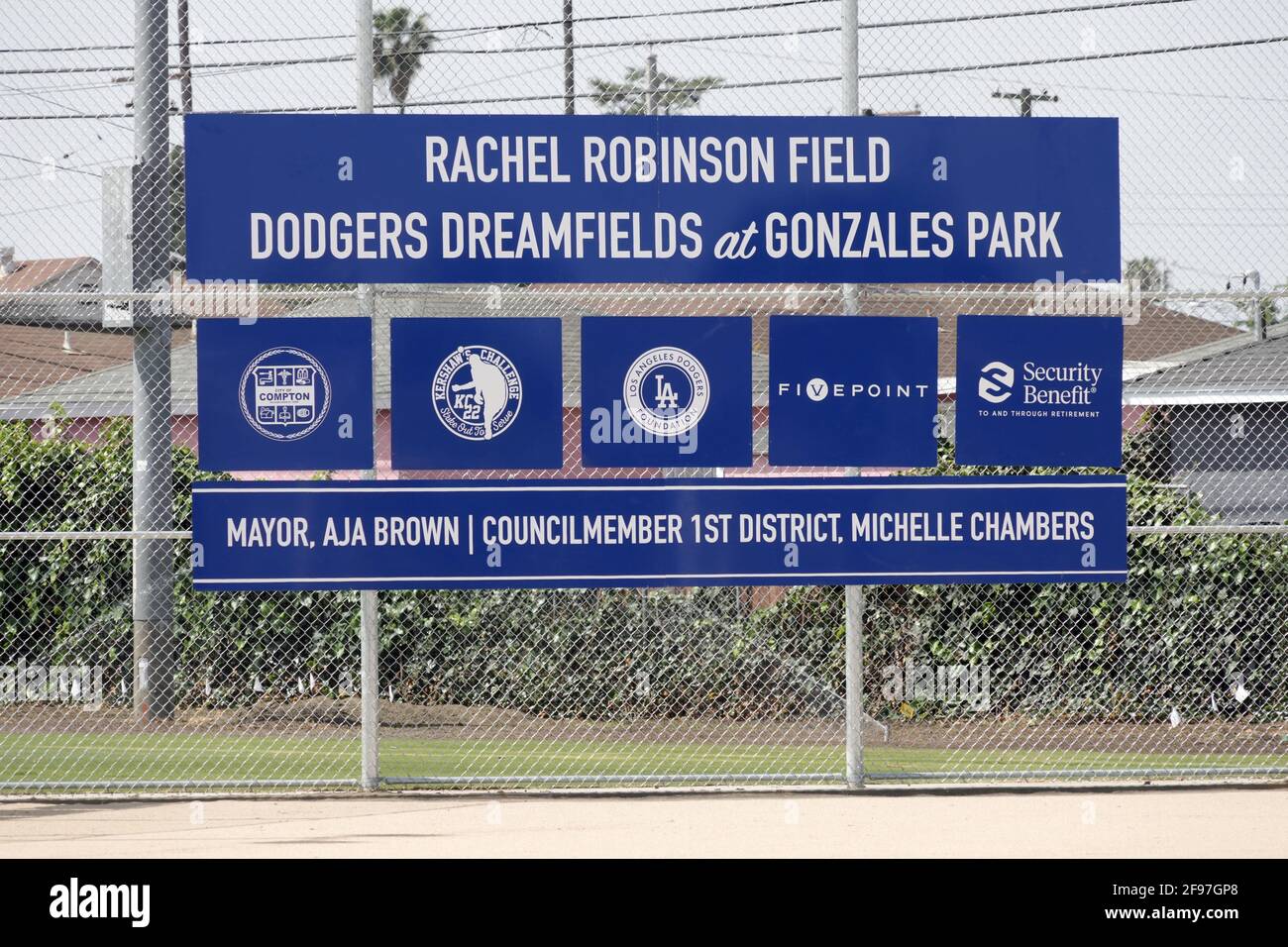 A general view of scoreboard at Rachel Robinson Field at Los Angeles ...