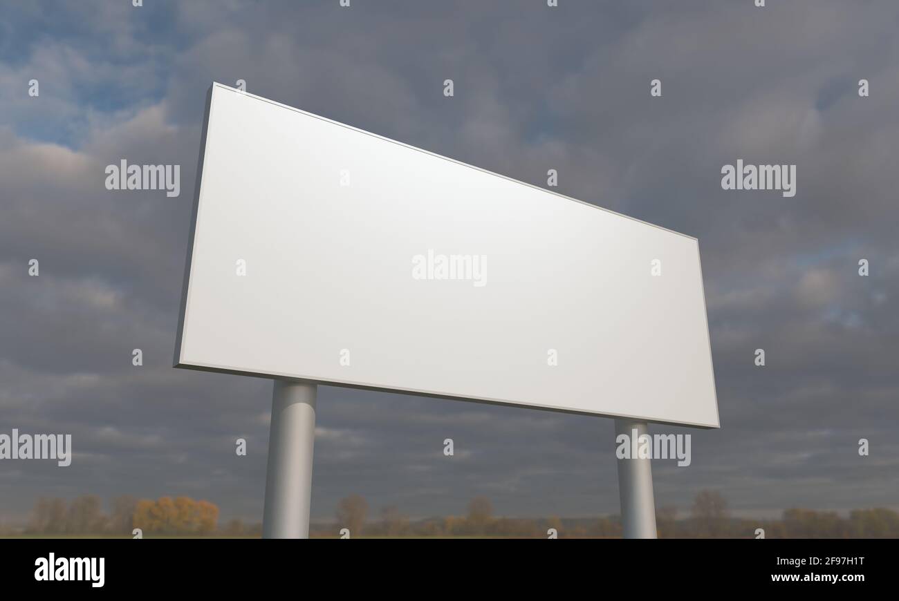 3D rendering of a billboard sign with blank space - perfect for your ...