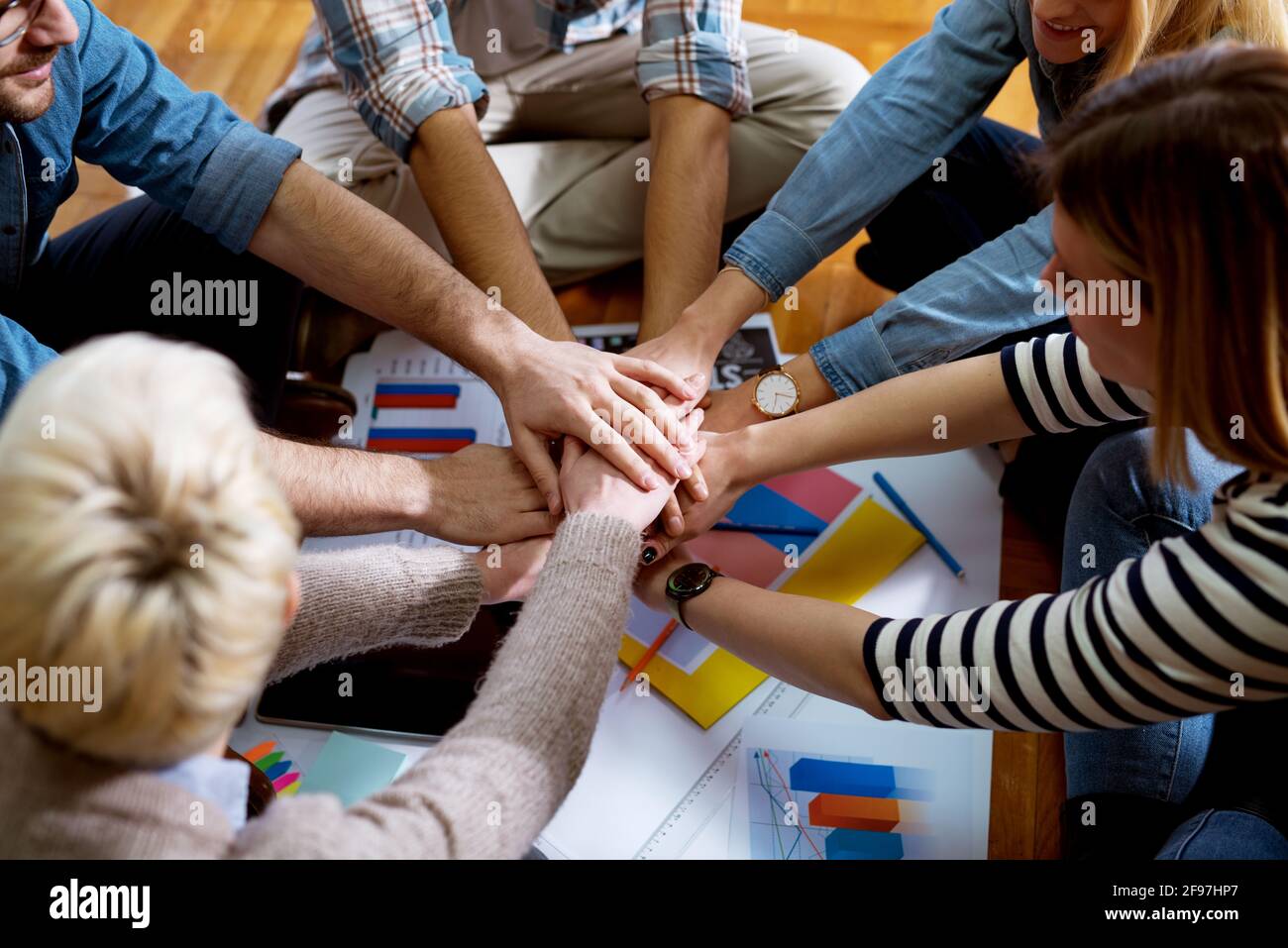 Woman putting on indicator hi-res stock photography and images - Alamy