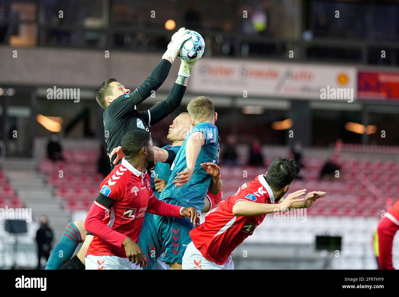 Vejle Stadium, Vejle, Denmark. 16th Apr, 2021. Vejle BK's Alexander ...