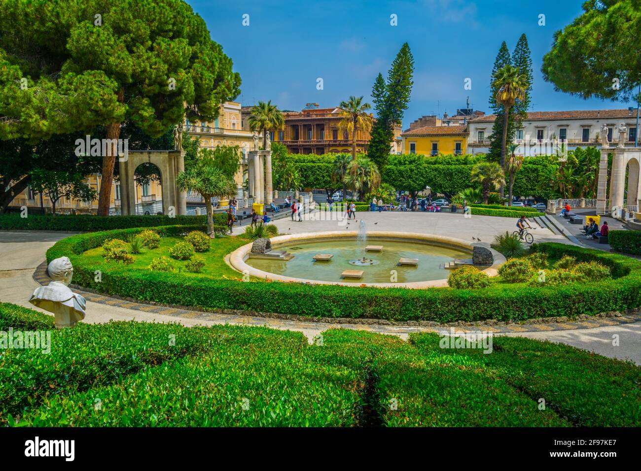 Bellini garden park in Catania, Sicily, Italy Stock Photo - Alamy