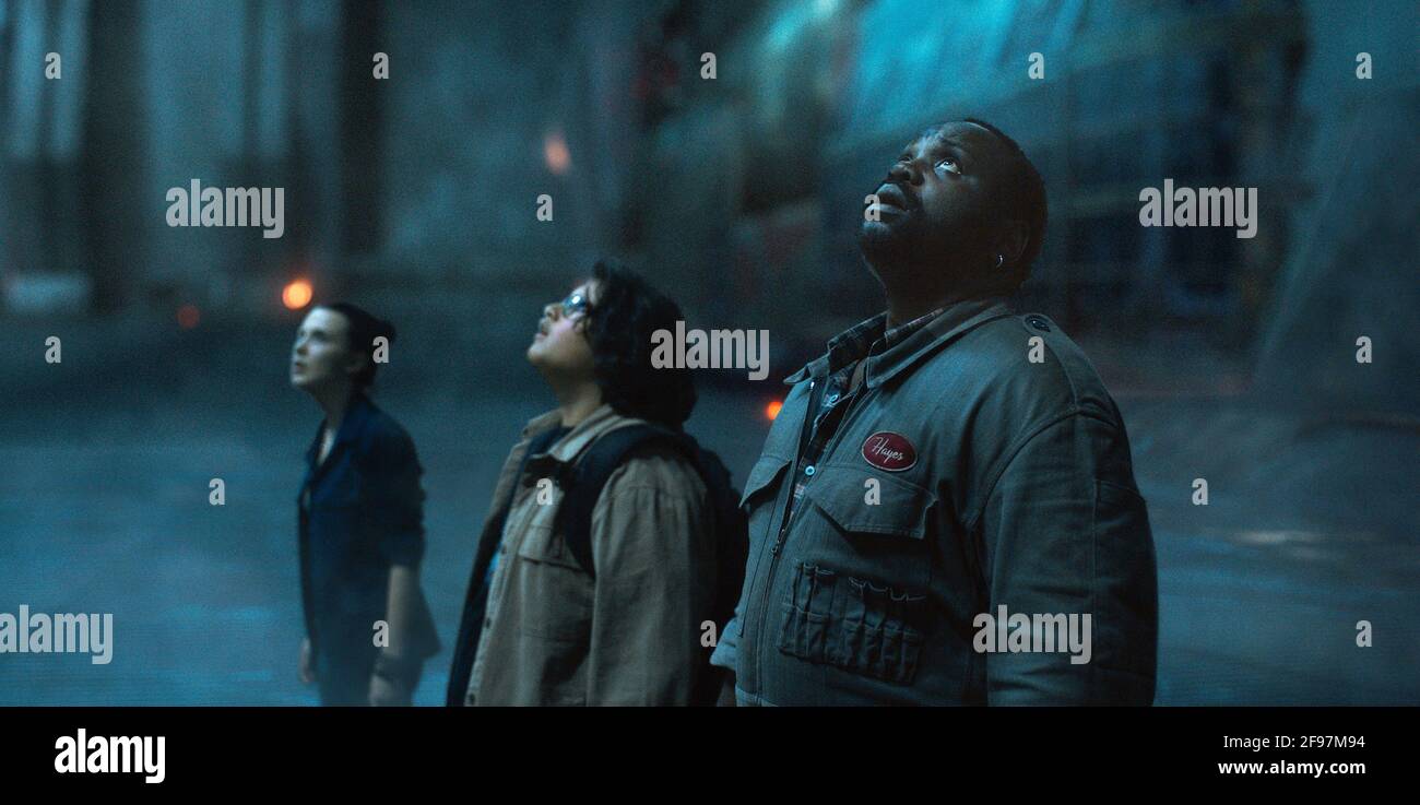 USA. Brian Tyree Henry, Julian Dennison, and Millie Bobby Brown in a ...