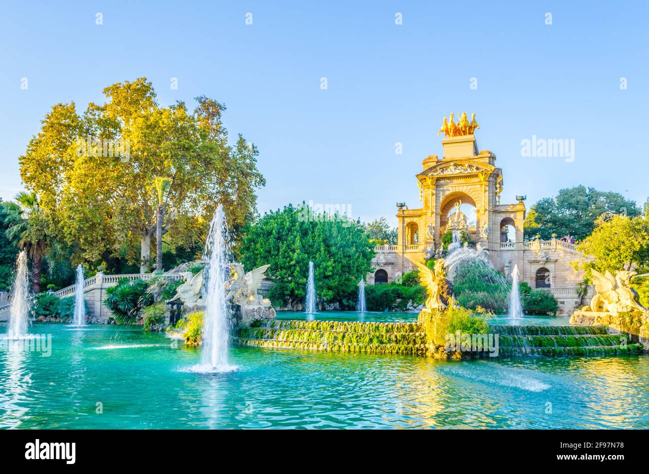 cascada monumental fountain in the ciutadella park Barcelona, Spain ...