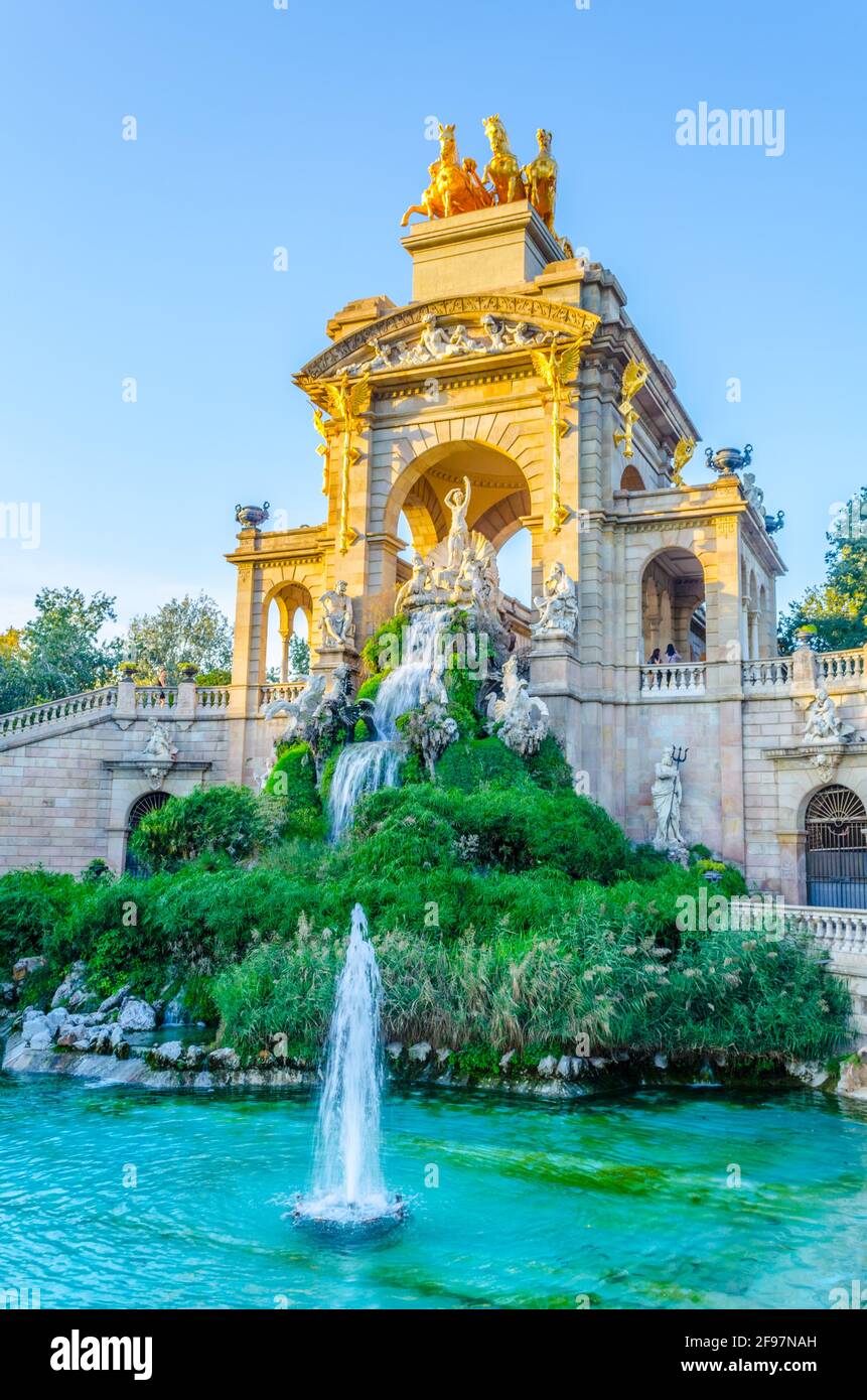 cascada monumental fountain in the ciutadella park Barcelona, Spain ...