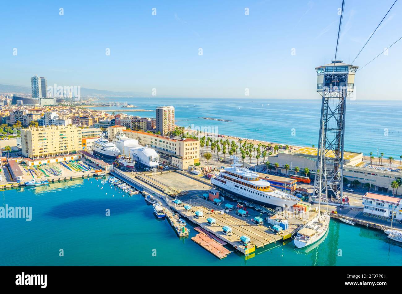 View of a dry dock in the port of Barcelona, Spain Stock Photo - Alamy